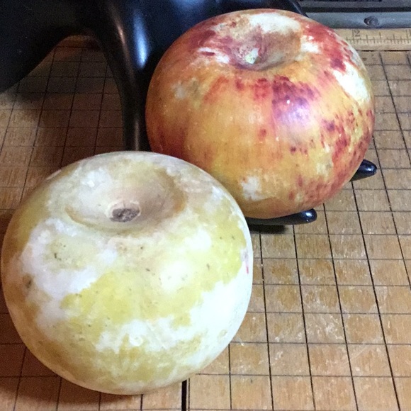Vintage Carved Stone | Accents | Pair Carved Stone Apples Rustic ...